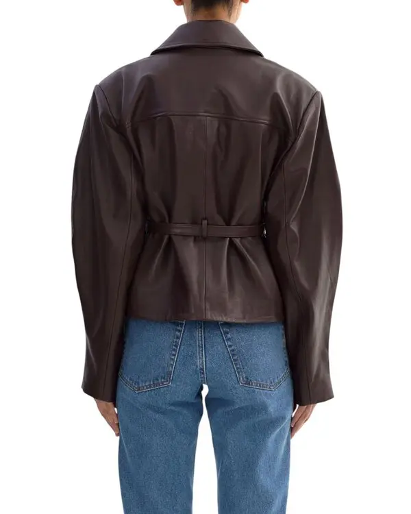 LAMARQUE Leather Belted Jacket