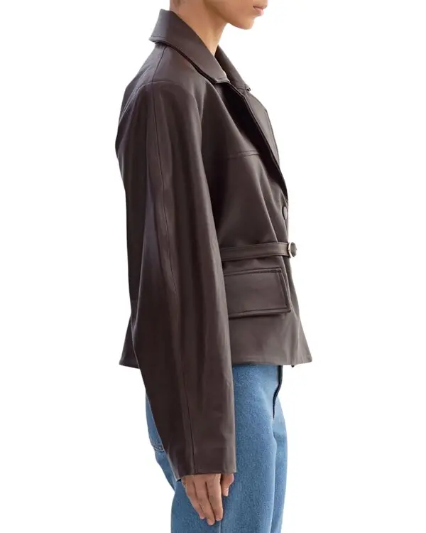 LAMARQUE Leather Belted Jacket