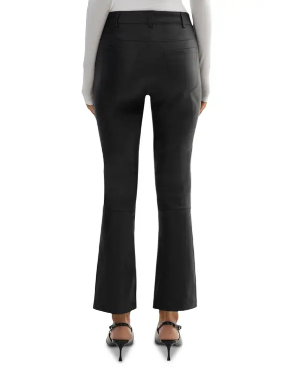 LAMARQUE Stretch Leather Crop Flare Pants