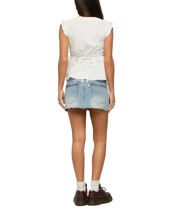 EDIKTED Linen Look Lacey Top