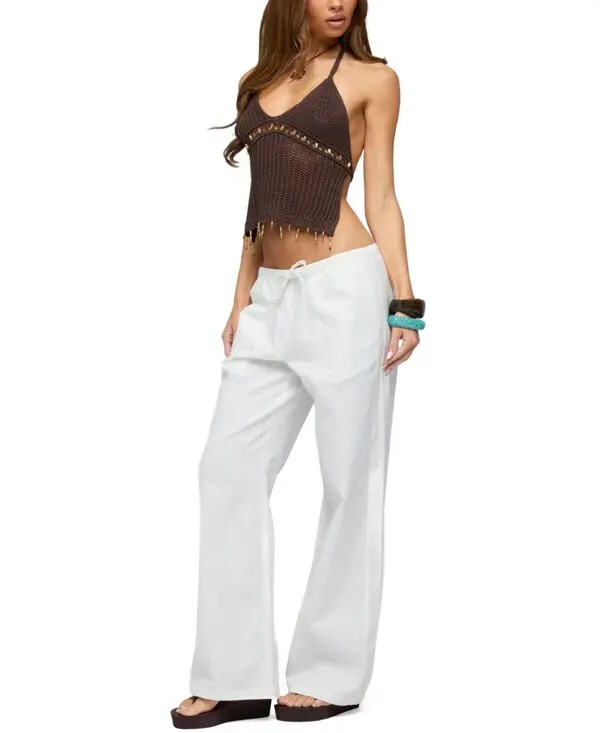 EDIKTED Jenn Bead Crochet Backless Top