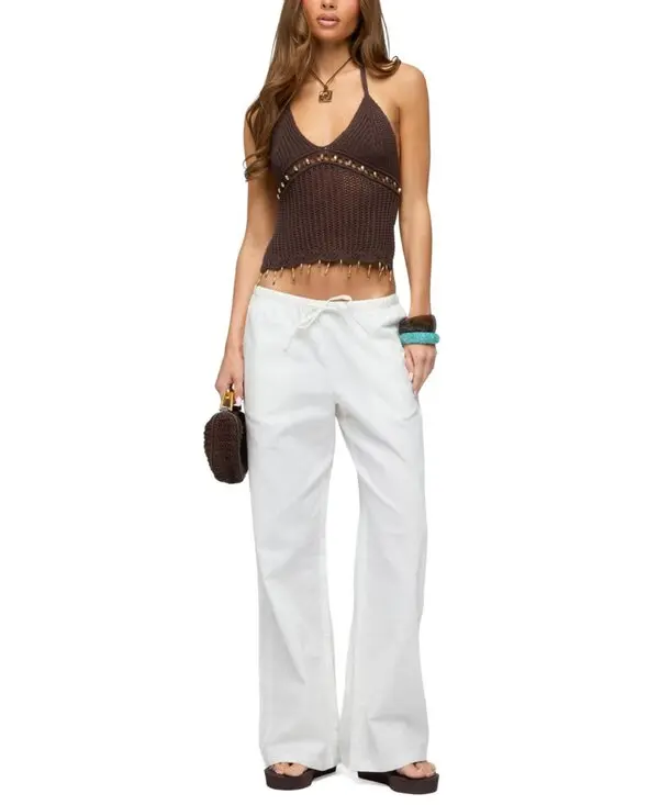 EDIKTED Jenn Bead Crochet Backless Top