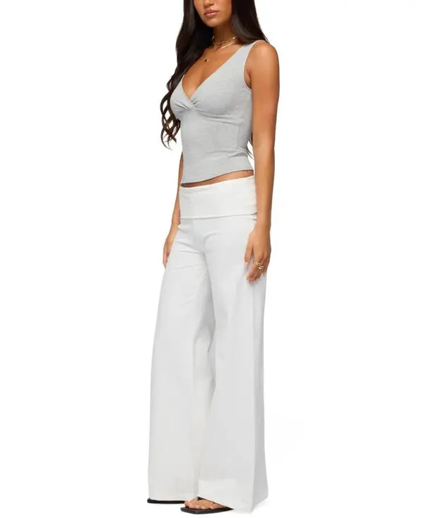 EDIKTED Lalisa V Neck Ribbed Tank Top