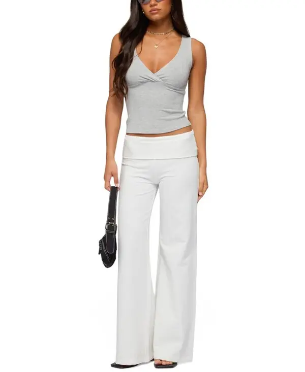 EDIKTED Lalisa V Neck Ribbed Tank Top
