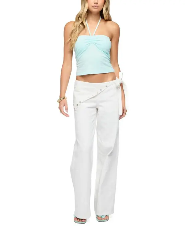 EDIKTED Yolandi Ruched Halter Top