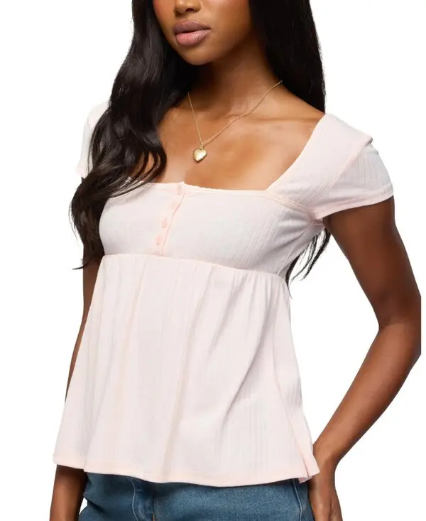 EDIKTED Bette Pointelle Babydoll Top