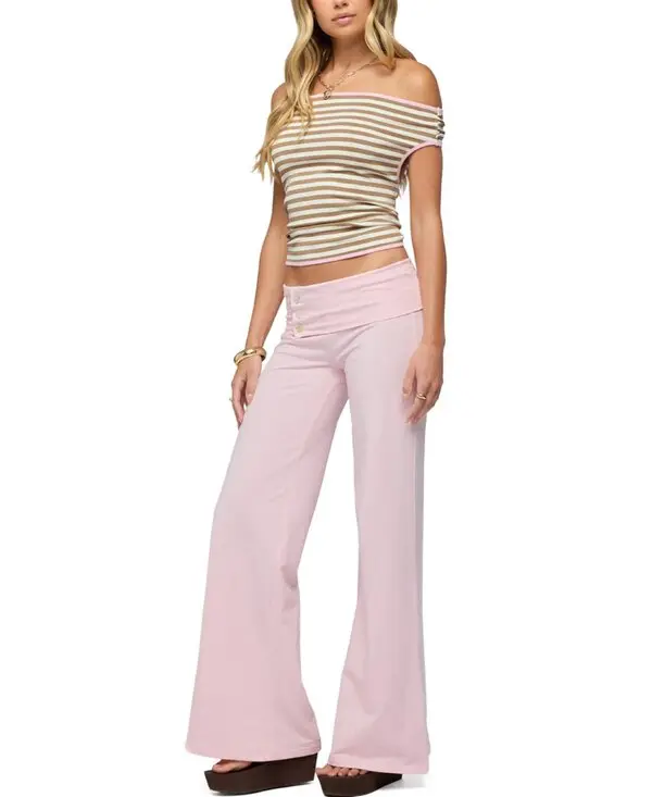 EDIKTED Poppy Foldover Wide Leg Pants