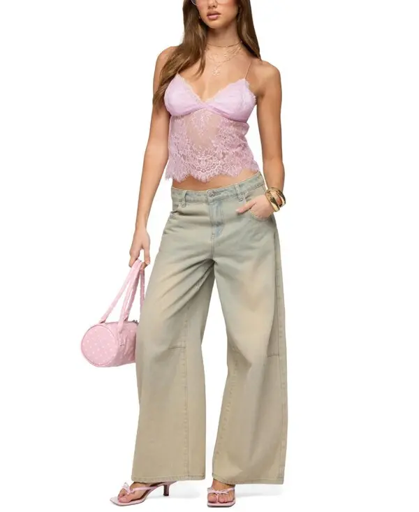 EDIKTED Lace & Satin Effect Camisole Top