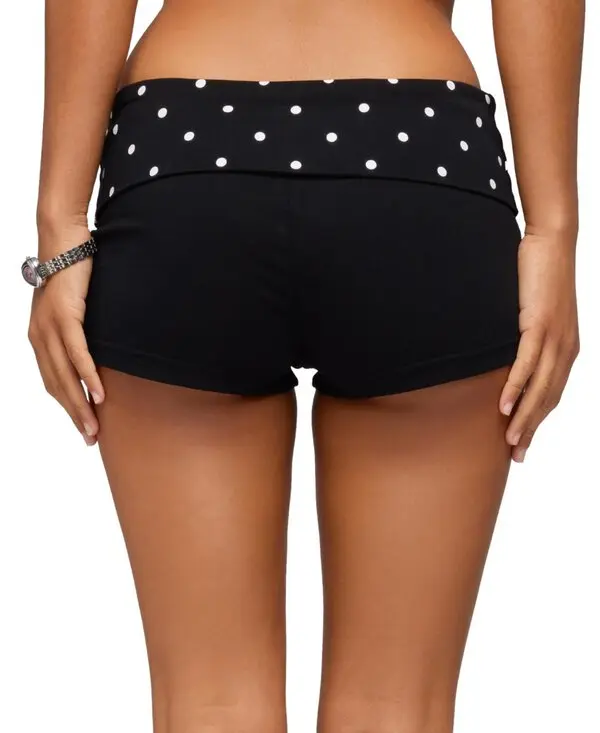 EDIKTED Kizzy Polka Dot Foldover Micro Shorts