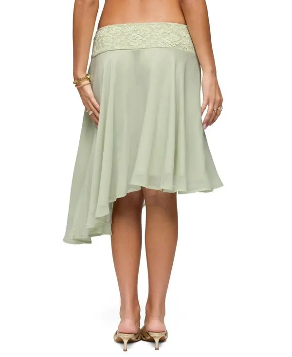 EDIKTED Evia Asymmetric Midi Skirt