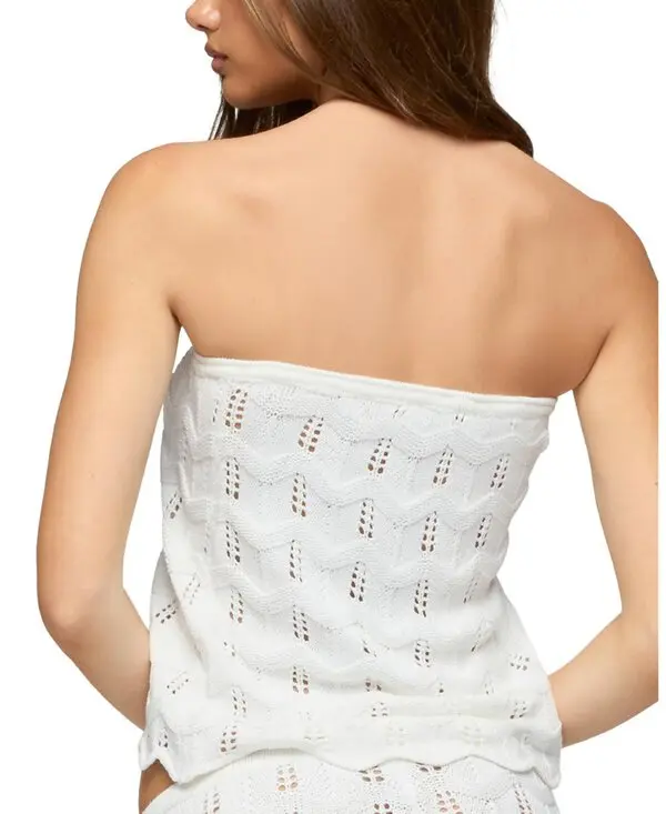 EDIKTED Isola Strapless Crochet Top