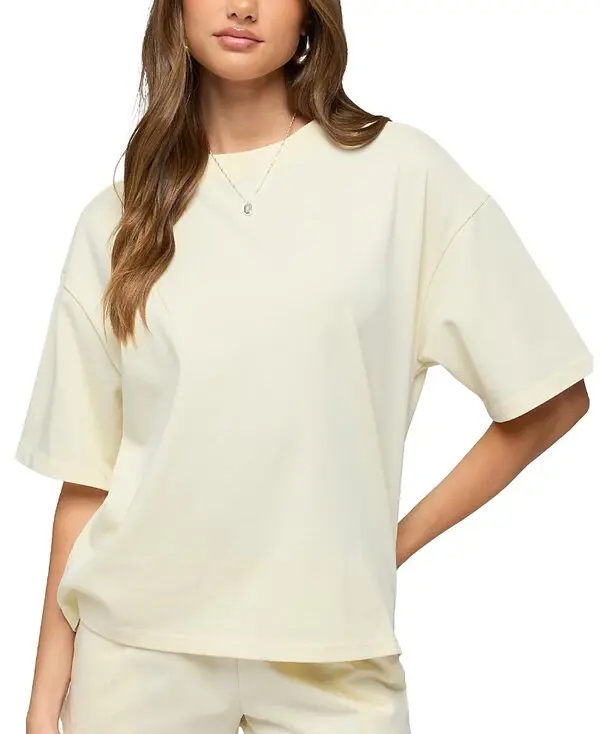EDIKTED Cecilia Oversized Cotton T-shirt - Light-yellow