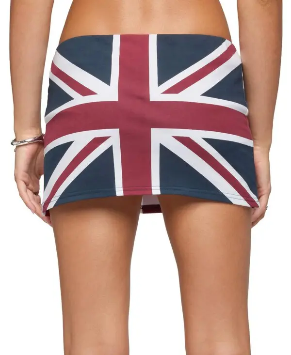 EDIKTED Union Jack Print Mini Skort