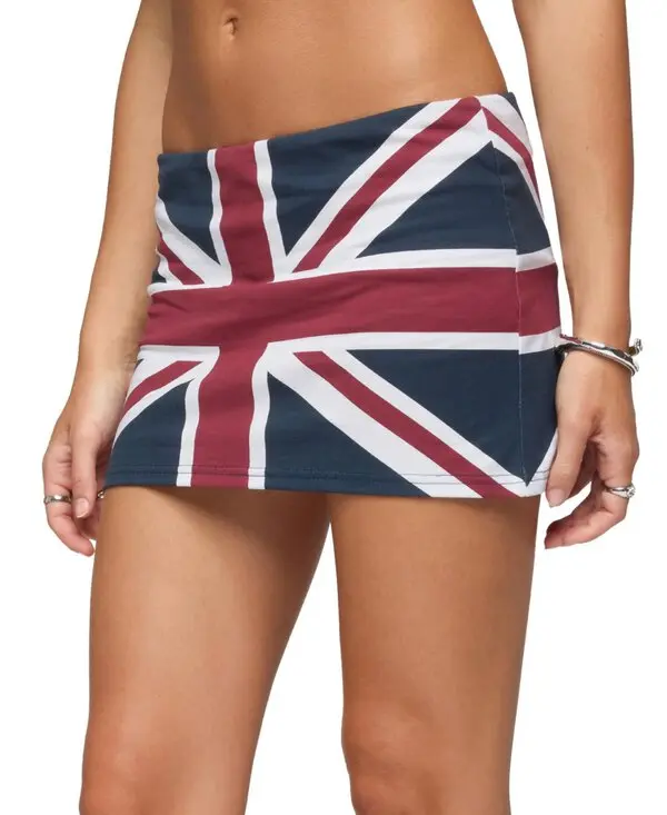 EDIKTED Union Jack Print Mini Skort