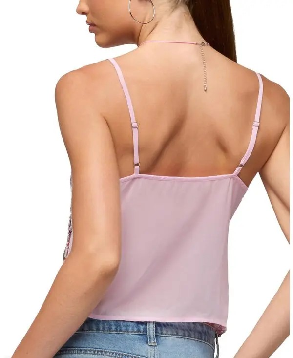 EDIKTED Ceren Abstract Sequin Tank Top