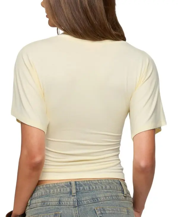 EDIKTED Sully Iridescent Button Wrapped Top