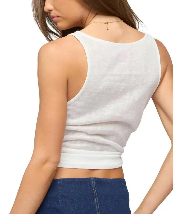 EDIKTED V Neck Sheer Tank Top