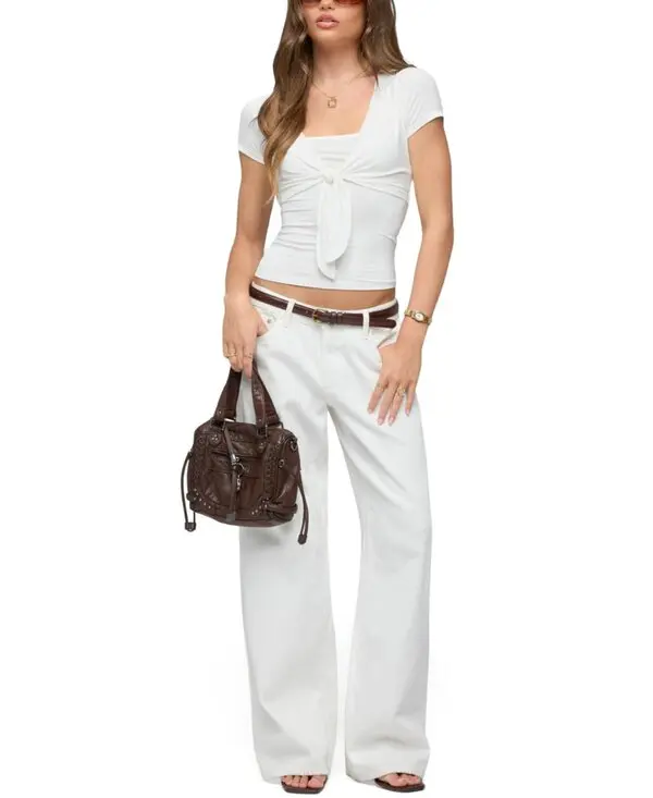 EDIKTED Malka Two Piece Tie Front Top