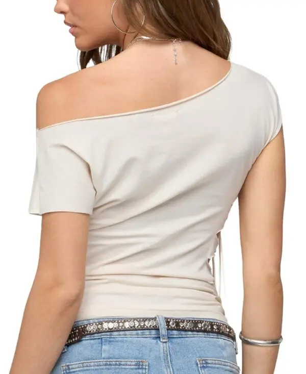 EDIKTED Rosa Off Shoulder Cutout Tie Top
