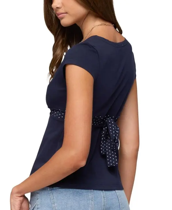 EDIKTED Indygo Polka Dot V Neck Top
