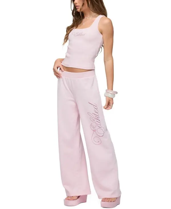 EDIKTED Studio Rhinestone Embellished Sweatpants