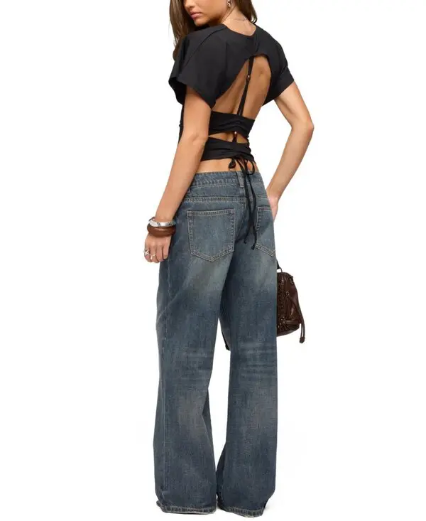EDIKTED Salie Back Cutout Flutter Top