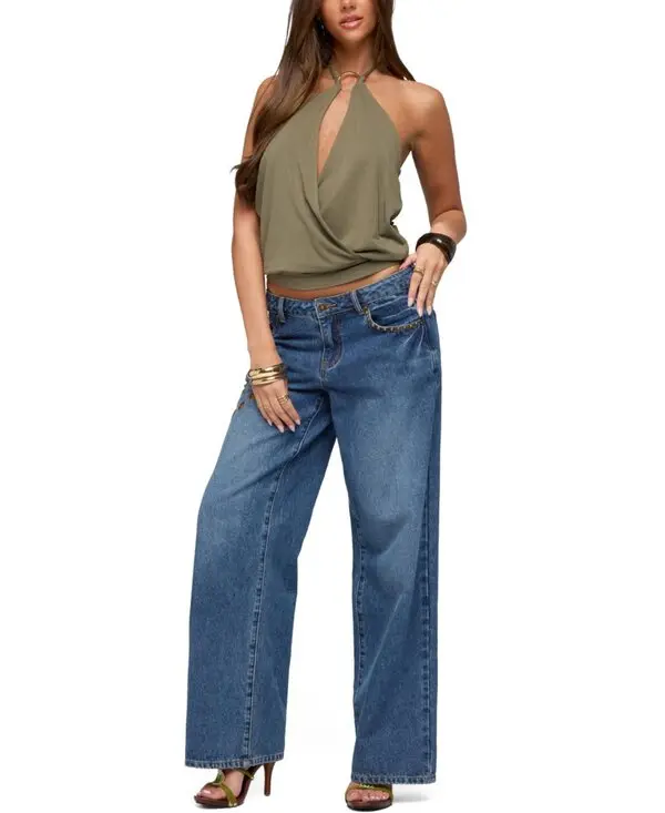 EDIKTED Metta Ring Cutout Halter Top