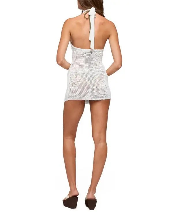 EDIKTED Lazuz Crochet High Neck Mini Dress