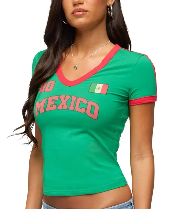 EDIKTED Mexico 08 V Neck T Shirt