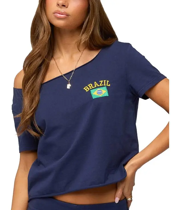 EDIKTED Brazilian Babe Off Shoulder T-shirt