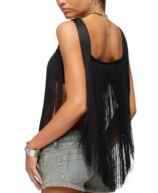 EDIKTED Eranthe Fringed Crop Top