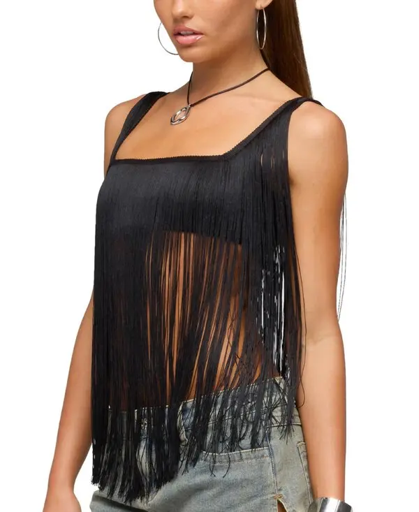 EDIKTED Eranthe Fringed Crop Top