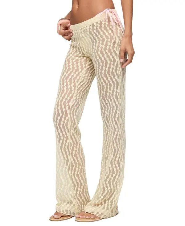 EDIKTED Liliette Sheer Textured Pants