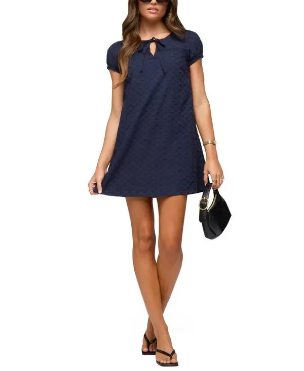 EDIKTED Mariella Lacey Eyelet Mini Dress