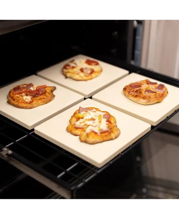 OLD STONE Cordierite Square Pizza Stone 4 Piece Set