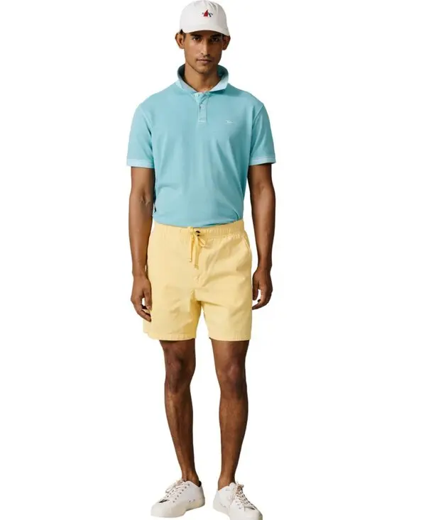 Aubin Allanby Cotton Drawstring Rugby Short - Yellow