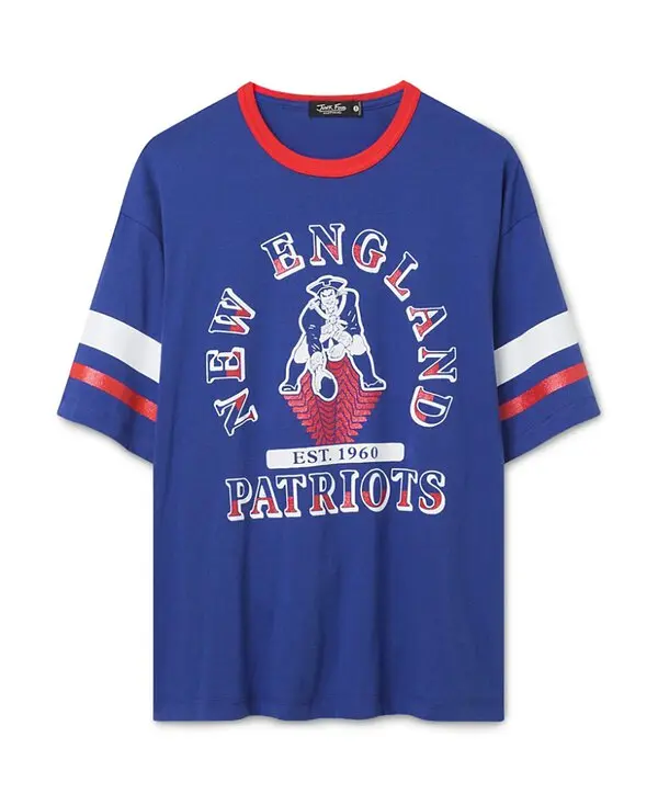 Junk Food Clothing New England Patriots Glitter Boxy Ringer - Liberty