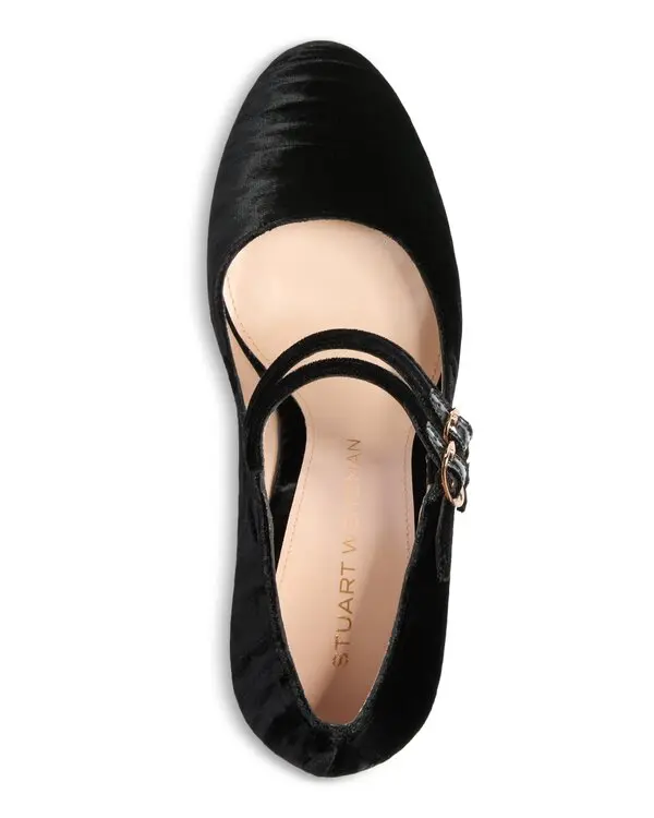 STUART WEITZMAN Babette Velvet Platform Mary Jane Pumps