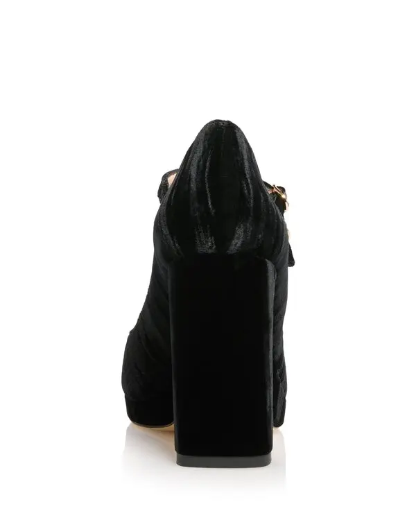 STUART WEITZMAN Babette Velvet Platform Mary Jane Pumps