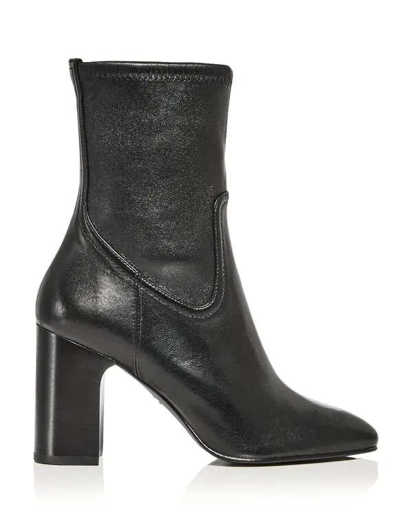 STUART WEITZMAN Mulberry Stretch Leather Ankle Boots