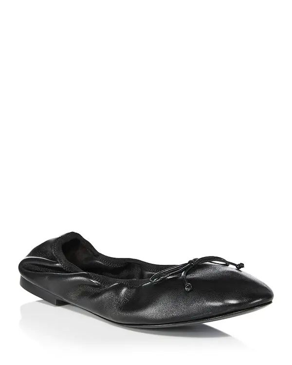 STUART WEITZMAN Nia Leather Ballet Flats - Black