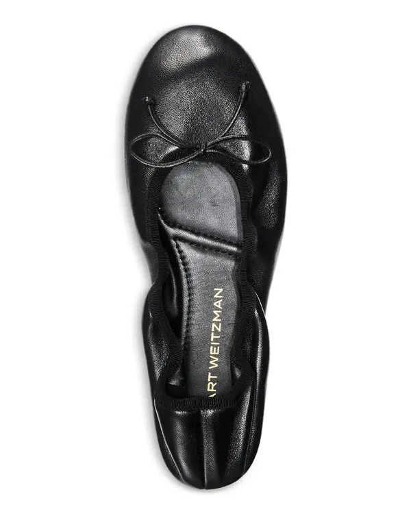 STUART WEITZMAN Nia Leather Ballet Flats - Black