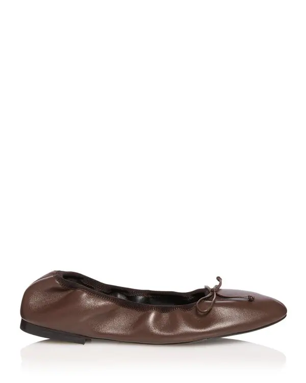 STUART WEITZMAN Nia Leather Ballet Flats - Walnut