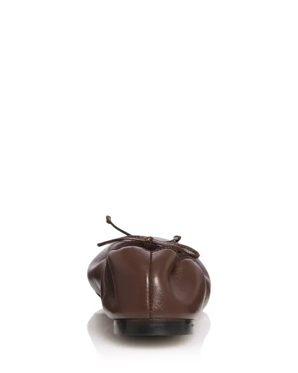 STUART WEITZMAN Nia Leather Ballet Flats - Walnut