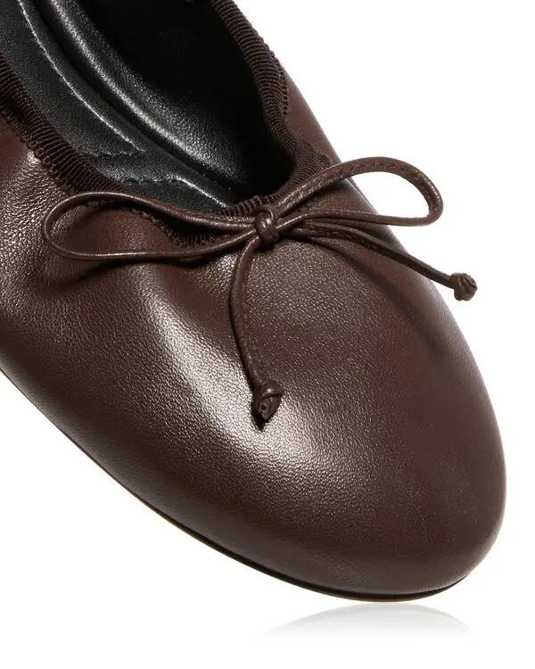 STUART WEITZMAN Nia Leather Ballet Flats - Walnut