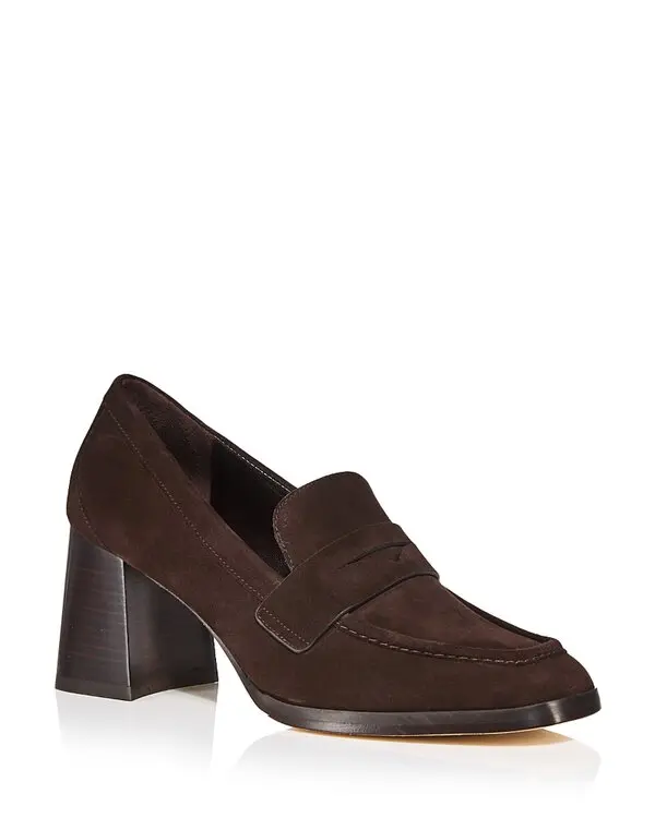 STUART WEITZMAN Vera Loafer Suede Pumps - Espresso Suede