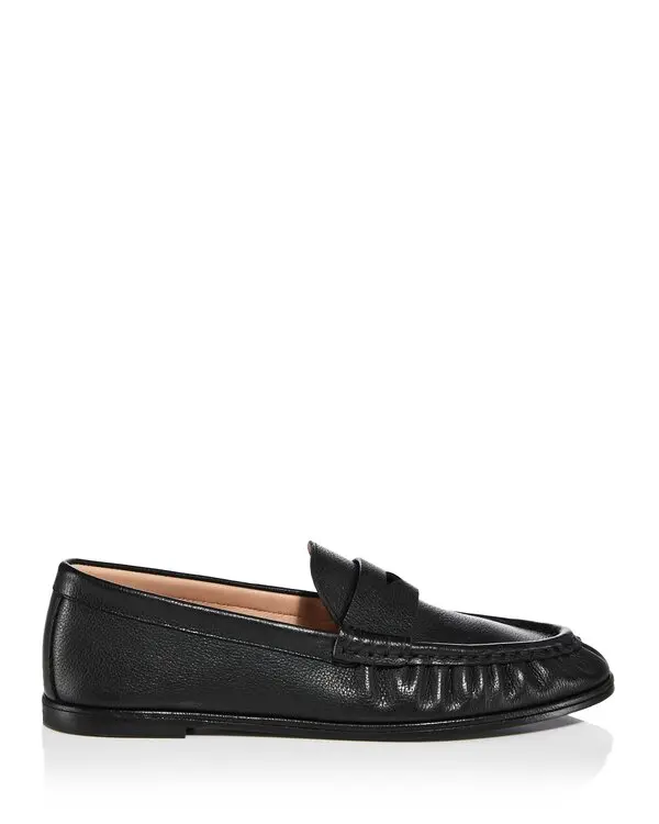 STUART WEITZMAN Spencer Leather Penny Loafers - Black