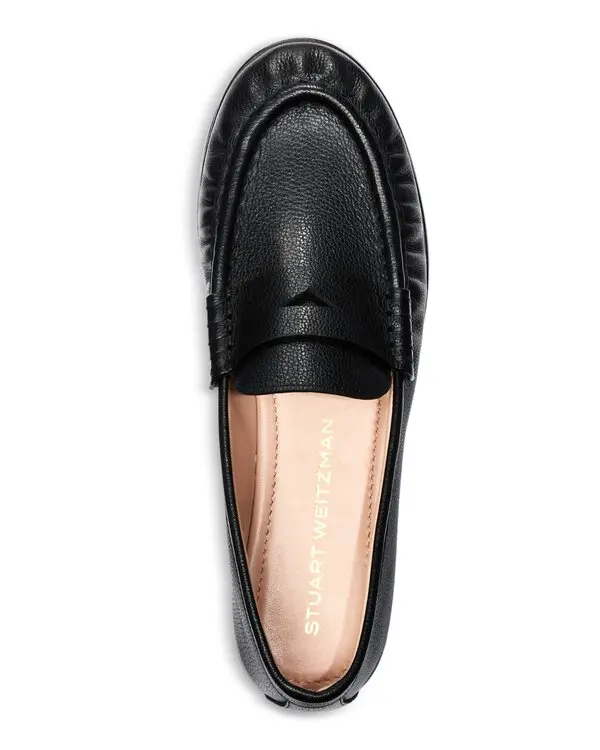 STUART WEITZMAN Spencer Leather Penny Loafers - Black