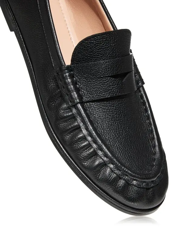 STUART WEITZMAN Spencer Leather Penny Loafers - Black