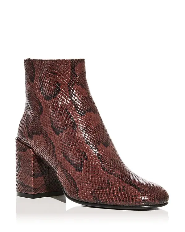 STUART WEITZMAN Bacari 75 Snake Embossed Ankle Boots - Midnight Espresso